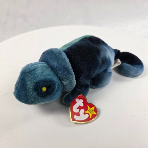 Toys | Ty Beanie Baby Rainbow The Chameleon Dark Blue Vintage Ty ...